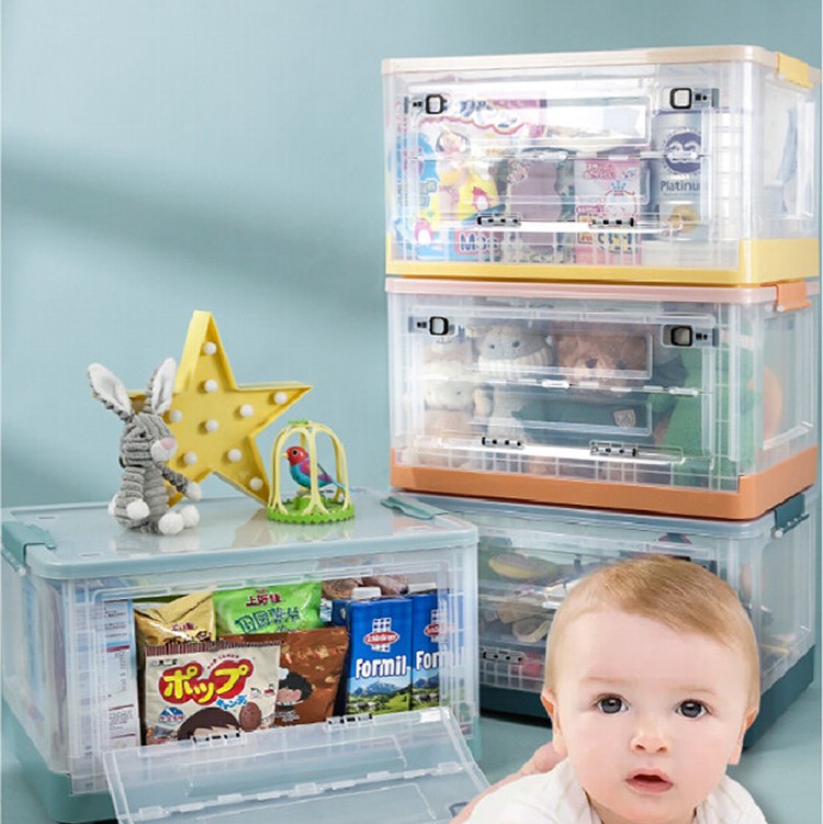 【DaoDi】72L巨大三開折疊收納箱(摺疊收納箱箱/ 滑輪置物箱/收納盒/衣物收納箱/整理箱)